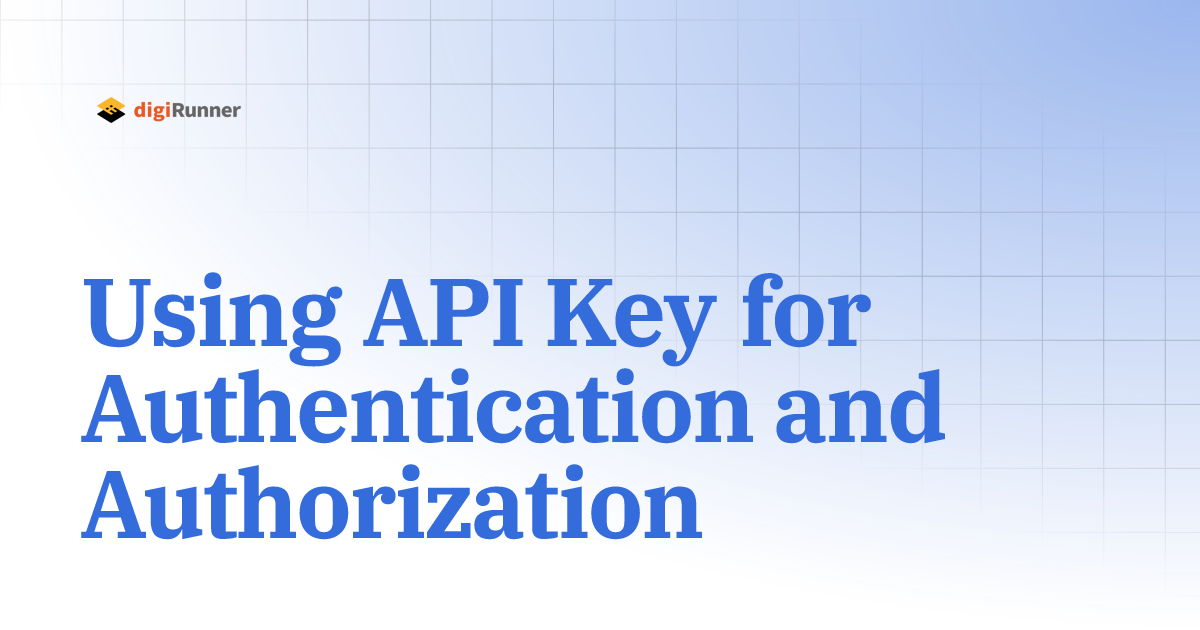 Using Api Key For Authentication And Authorization Digirunner 1016