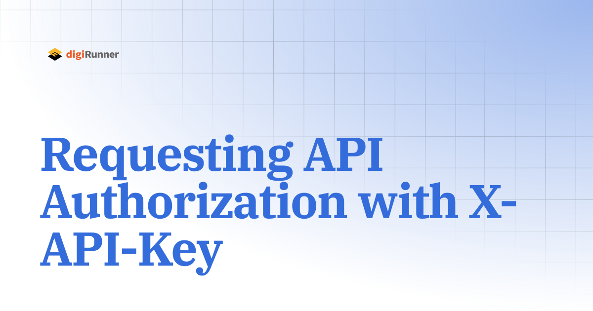 Requesting API Authorization with X-API-Key | digiRunner
